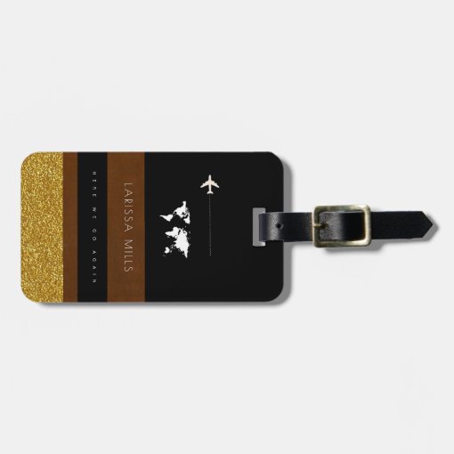 Her Modern Classy Travel Luggage Tag with stripes | Zazzle