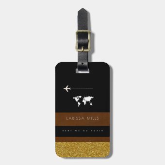 Her Modern Classy Travel Luggage Tag with stripes | Zazzle
