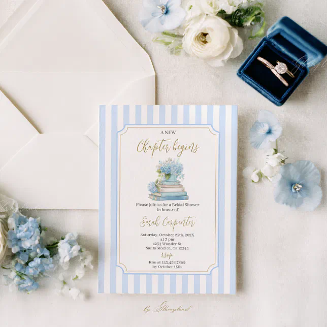 Her Next Chapter Begins Bridal Shower Invitation | Zazzle