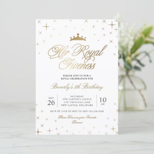 Her Royal Fiveness Invitation | Zazzle