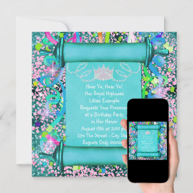 Her Royal Highness Princess Birthday Party Invitation | Zazzle