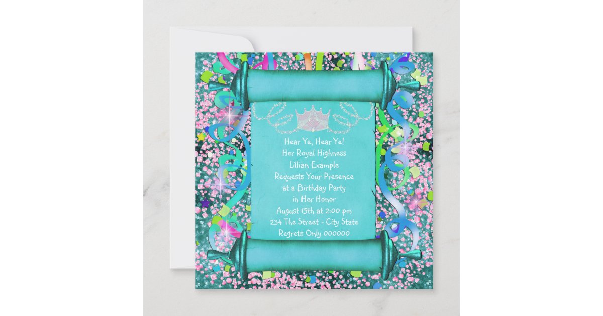 Her Royal Highness Princess Birthday Party Invitation | Zazzle