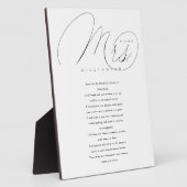 Her Vows Elegant Mrs. Newlyweds Wedding Vows White Plaque | Zazzle