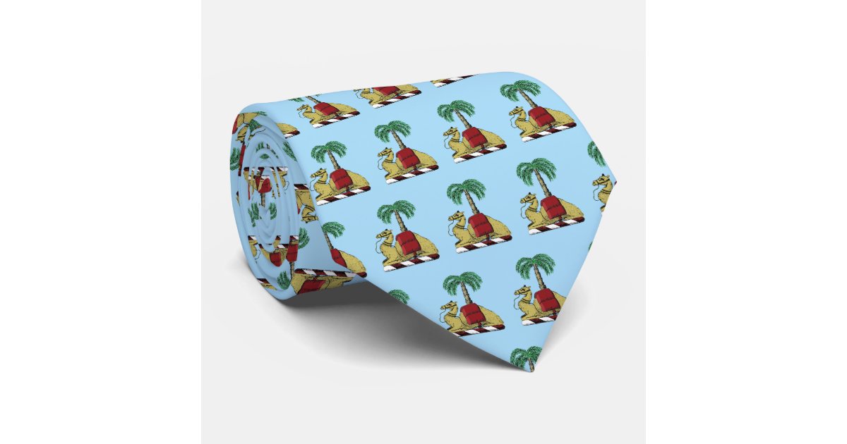 Heraldic Camel Palm Tree Color Coat of Arms Tie | Zazzle