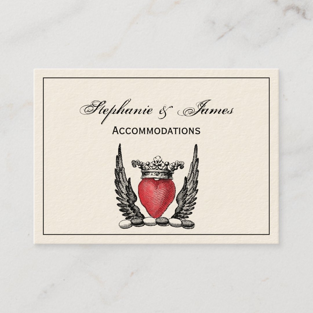 Heraldic Heart with Wings Coat of Arms Crest Business Card | Zazzle