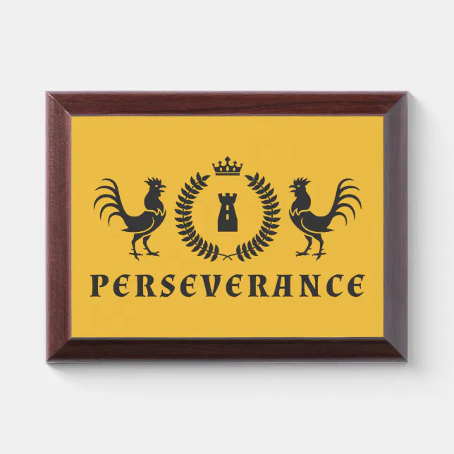 Heraldic Perseverance Rooster Award Plaque | Zazzle