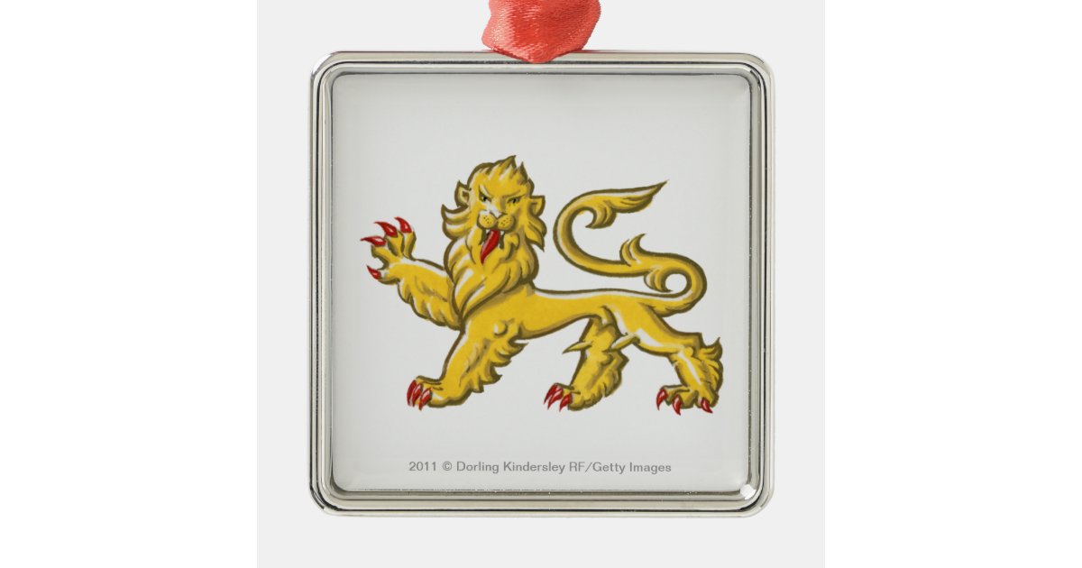 Heraldic symbol of lion statant guardant metal ornament | Zazzle
