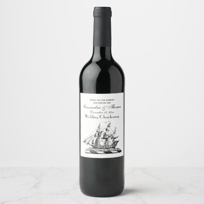 Heraldic Vintage Nautical Clipper Ship Crest Wine Label | Zazzle.com