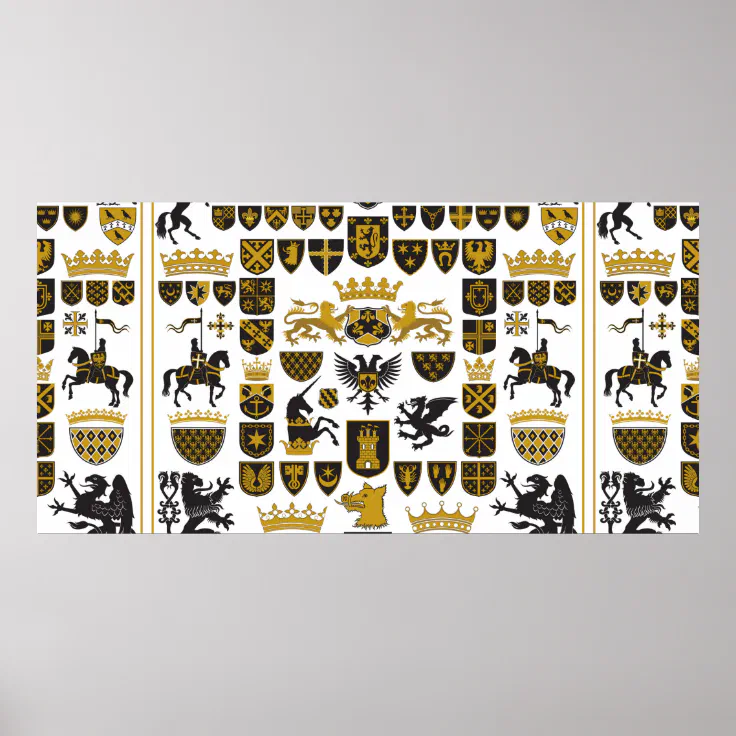 HERALDRY Crests and Symbols Poster | Zazzle