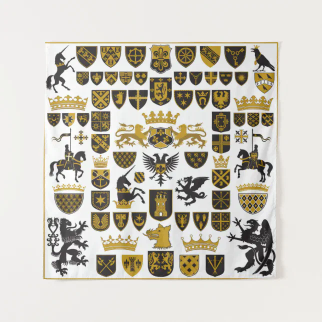 HERALDRY Crests and Symbols Tapestry | Zazzle