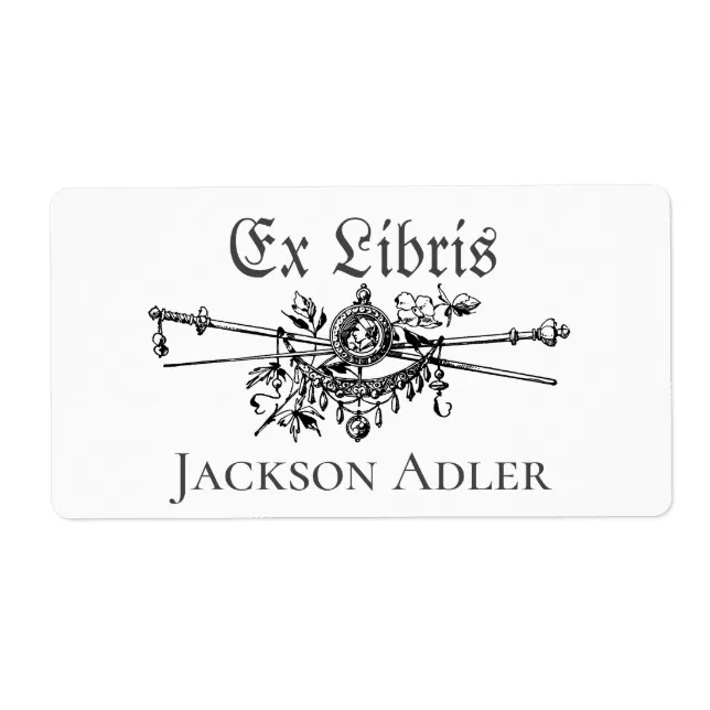 Heraldry Swords Personalized Ex Libris Bookplate | Zazzle