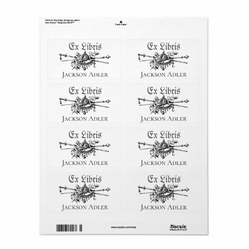Heraldry Swords Personalized Ex Libris Bookplate | Zazzle