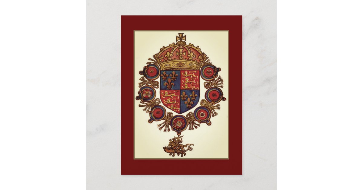 Heraldry with Crown Postcard | Zazzle