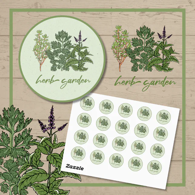 Herb Garden Classic Round Sticker | Zazzle