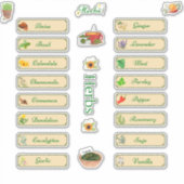 Herb Labels Name & Picture Extra Bonus stickers | Zazzle