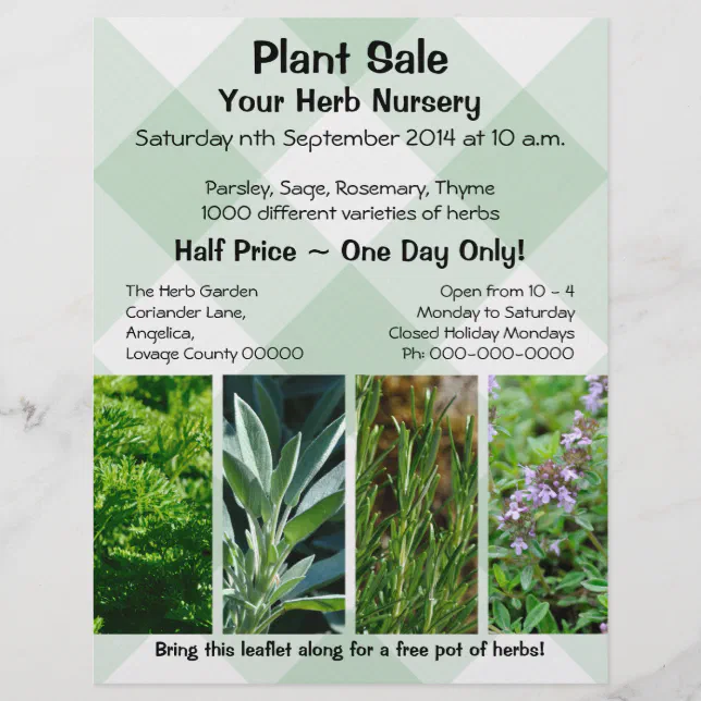 Herb plants promotional sales flyer | Zazzle