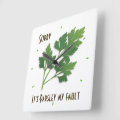 Herb Pun, Sorry It's Parsley My Fault Clock | Zazzle