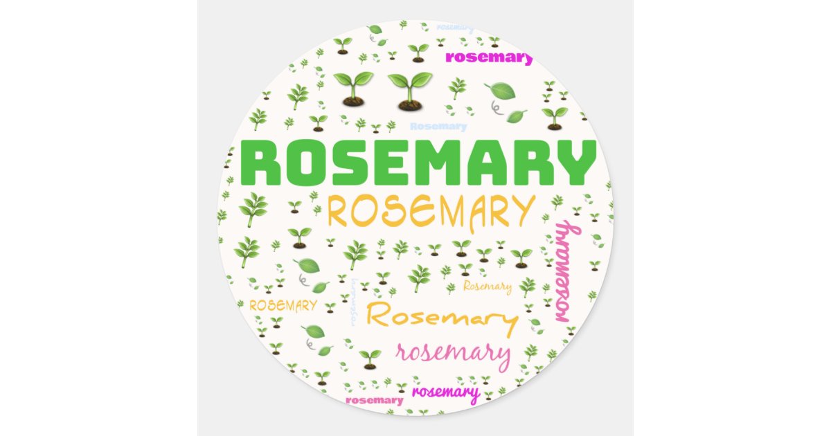 HERB WORD LABEL - ROSEMARY | Zazzle