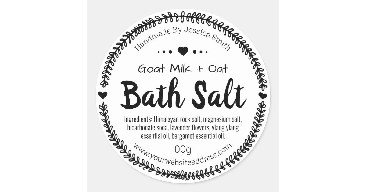 Herbal Botanical Bath Salt Classic Round Sticker | Zazzle