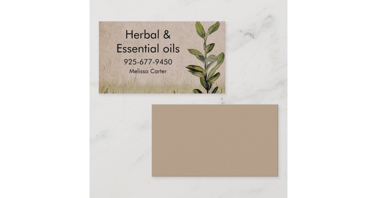 Herbal & Essentials rustic antique style Business Card | Zazzle