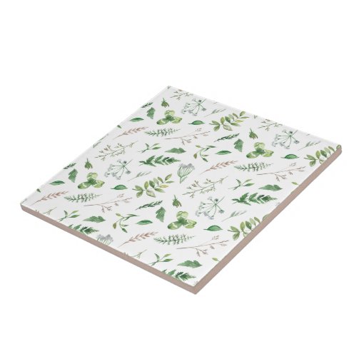 Herbal Meadow Print Ceramic Tile | Zazzle