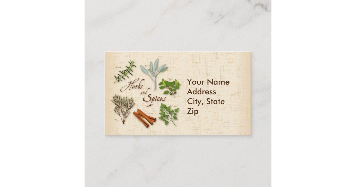 Herbs and Spices Business Card | Zazzle