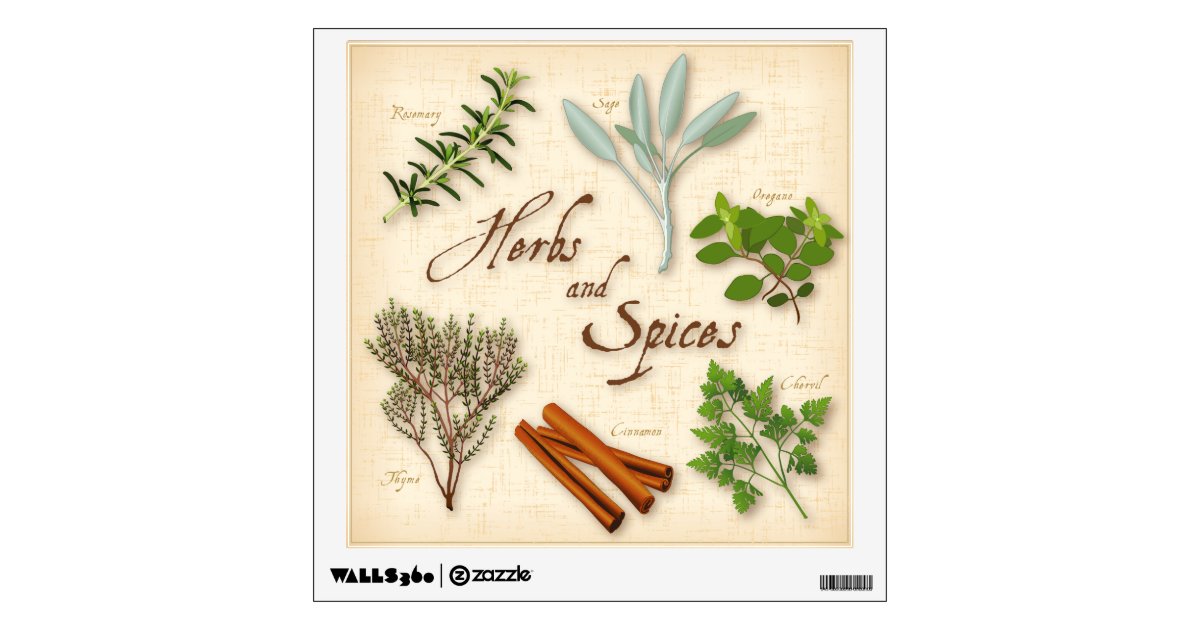 Herbs and Spices Wall Decal | Zazzle