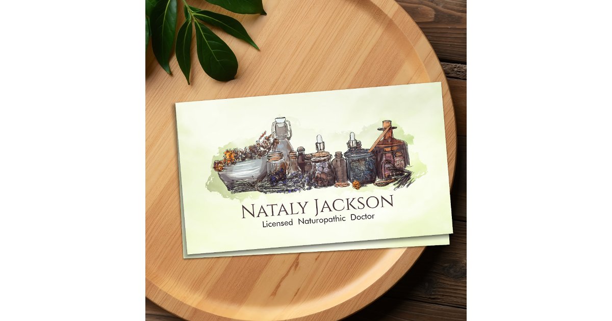 Herbs and Tinctures Drawing Business Card | Zazzle