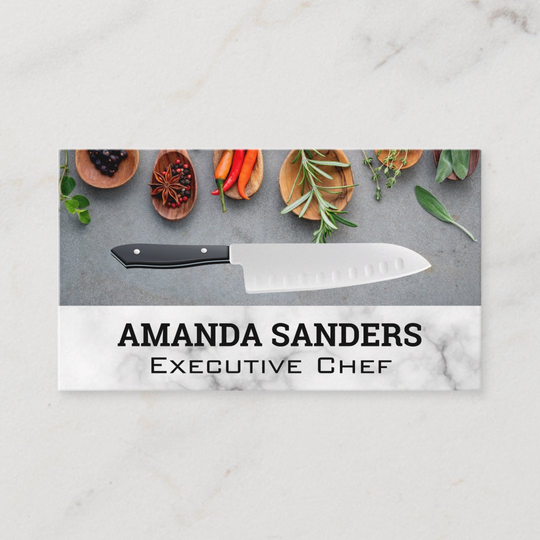 Herbs Spices | Knife Business Card | Zazzle