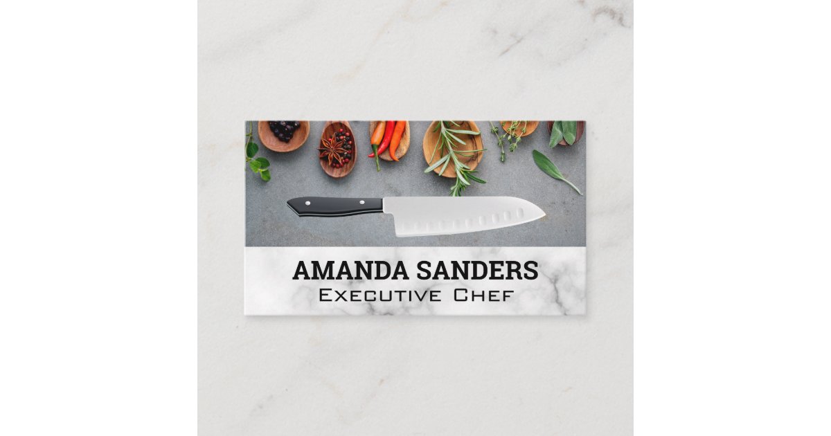 Herbs Spices | Knife Business Card | Zazzle