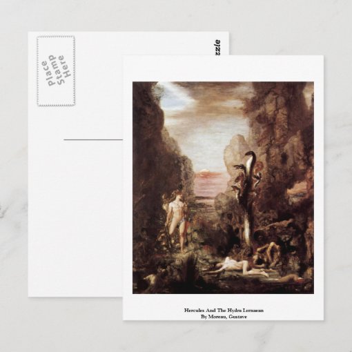 Hercules And The Hydra Lernaean By Moreau, Gustave Postcard | Zazzle