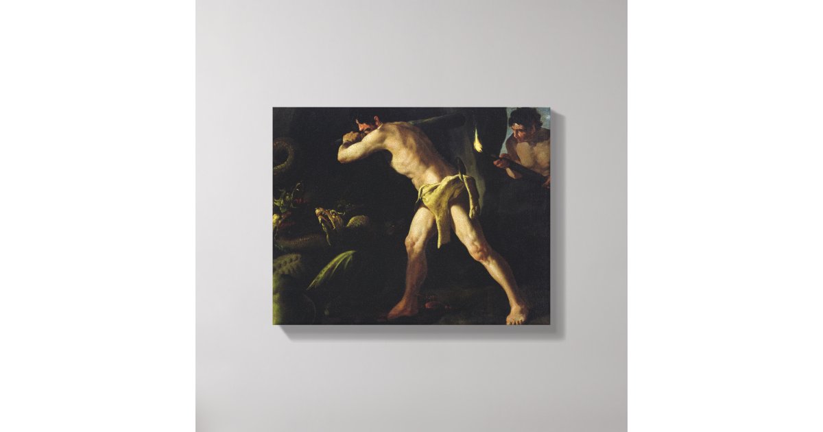 Hercules Fighting with the Lernaean Hydra Canvas Print | Zazzle