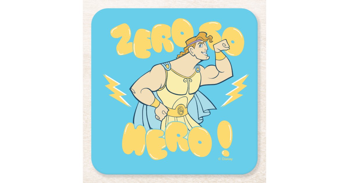 Hercules - Zero to Hero Square Paper Coaster | Zazzle