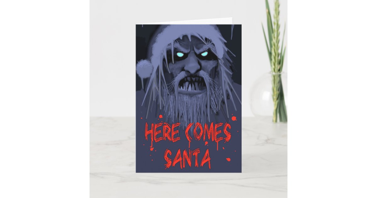 HERE COMES SANTA HOLIDAY CARD | Zazzle