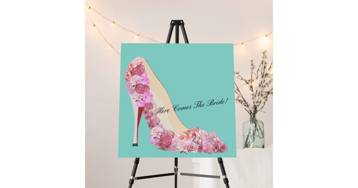 Here Comes The Bride Bridal Shadow Box Party Poster | Zazzle