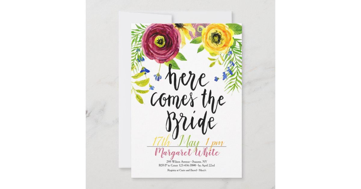 Here Comes the Bride Invitation | Zazzle