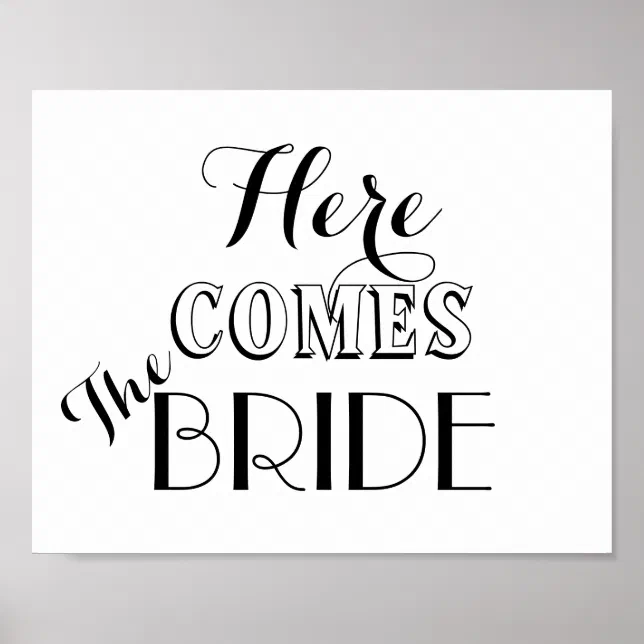 Here Comes The Bride Wedding Sign | Zazzle