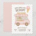 Here Comes the Scoop! | Pink Ice Cream Truck Invitation | Zazzle