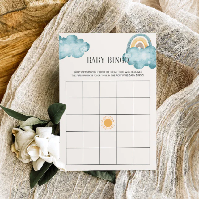 Here Comes The Son Baby Shower Bingo Game Invitation | Zazzle