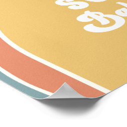 Here Comes The Son Groovy Baby Shower Welcome Poster | Zazzle