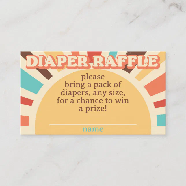 Here Comes The Sun Baby Shower Diaper Raffle Enclosure Card | Zazzle