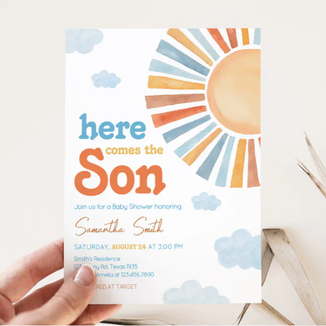 Here Comes The Sun Baby Shower Invitation | Zazzle