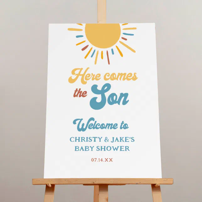 Here Comes The Sun Baby Shower Welcome Sign | Zazzle