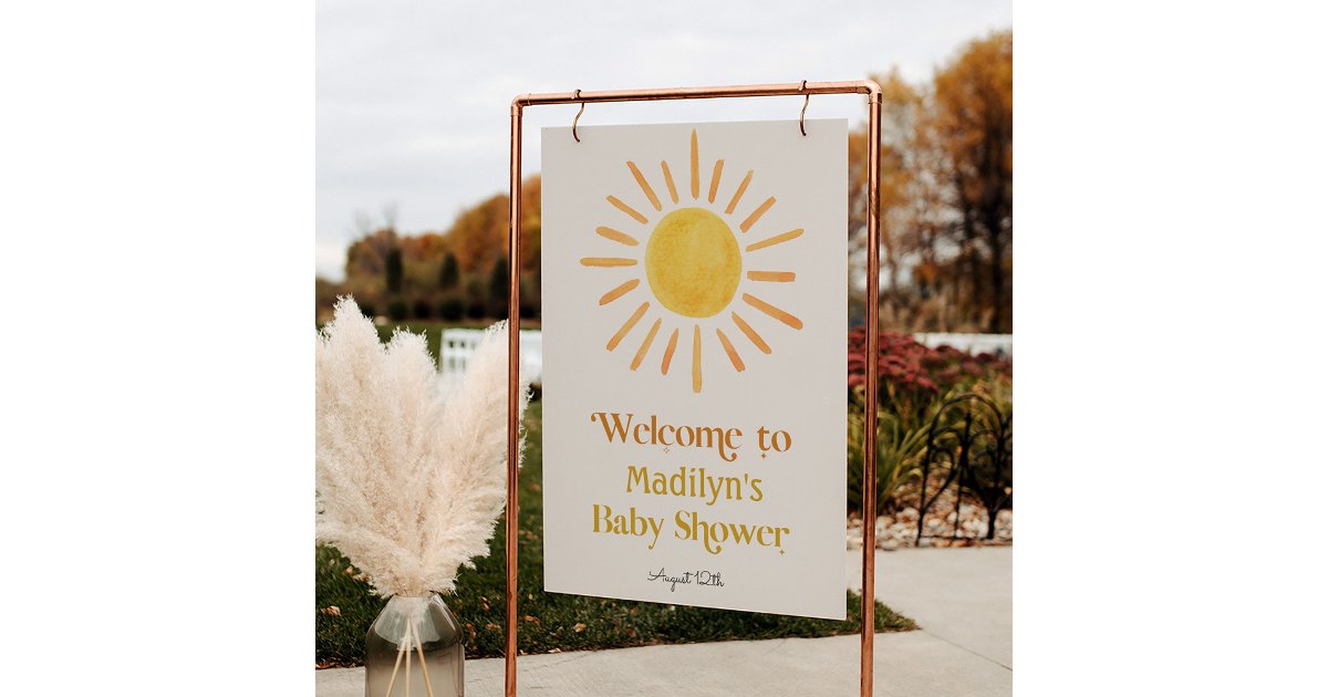 Here Comes the Sun Baby Shower Welcome Sign | Zazzle