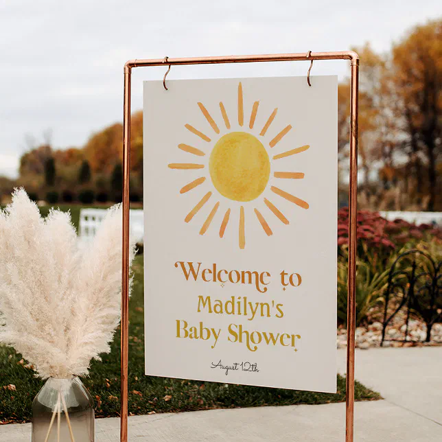 Here Comes the Sun Baby Shower Welcome Sign | Zazzle