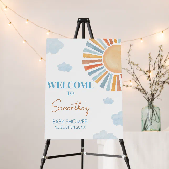 Here Comes The Sun Baby Shower Welcome Sign | Zazzle
