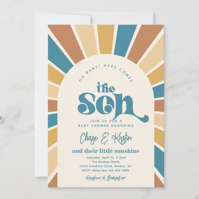 Here Comes The Sun Co-Ed Baby Shower Invitation | Zazzle