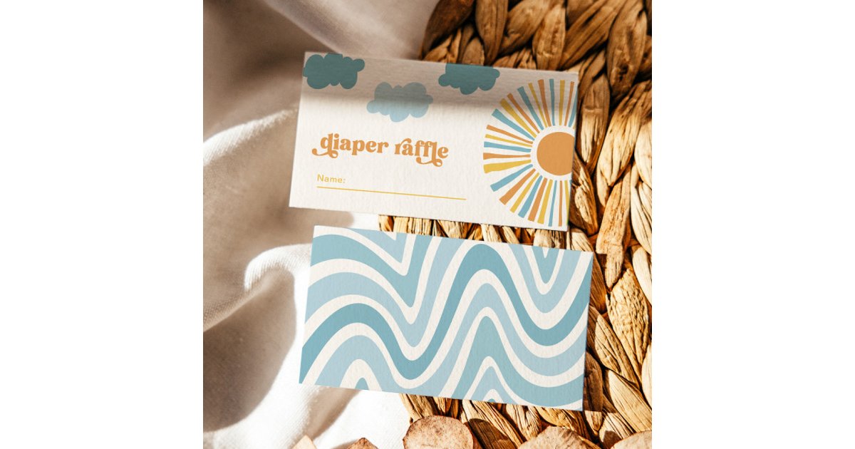 Here Comes the Sun Diaper Raffle Cards | Zazzle