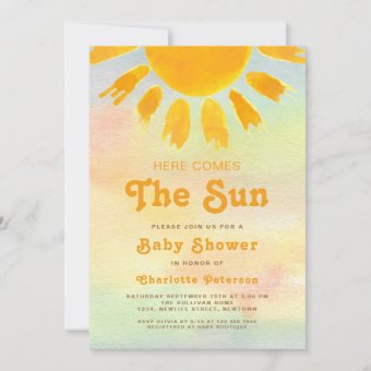 Here Comes The Sun Gender-Neutral Baby Shower Invitation | Zazzle