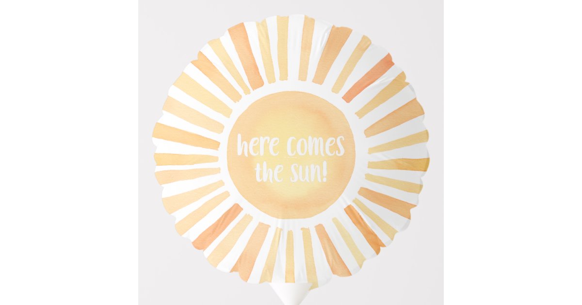 Here comes the sun gender neutral sunshine balloon | Zazzle